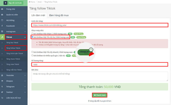 Cách buff follow TikTok free uy tín không tụt 2024