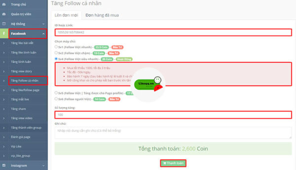Cách buff follow facebook free - buff fl fb miễn phí 2026